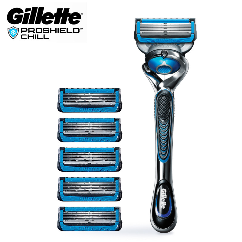 Gillette Fusion 5 ProShield Chill Razor 1 Handle + 6 Razor Heads ...