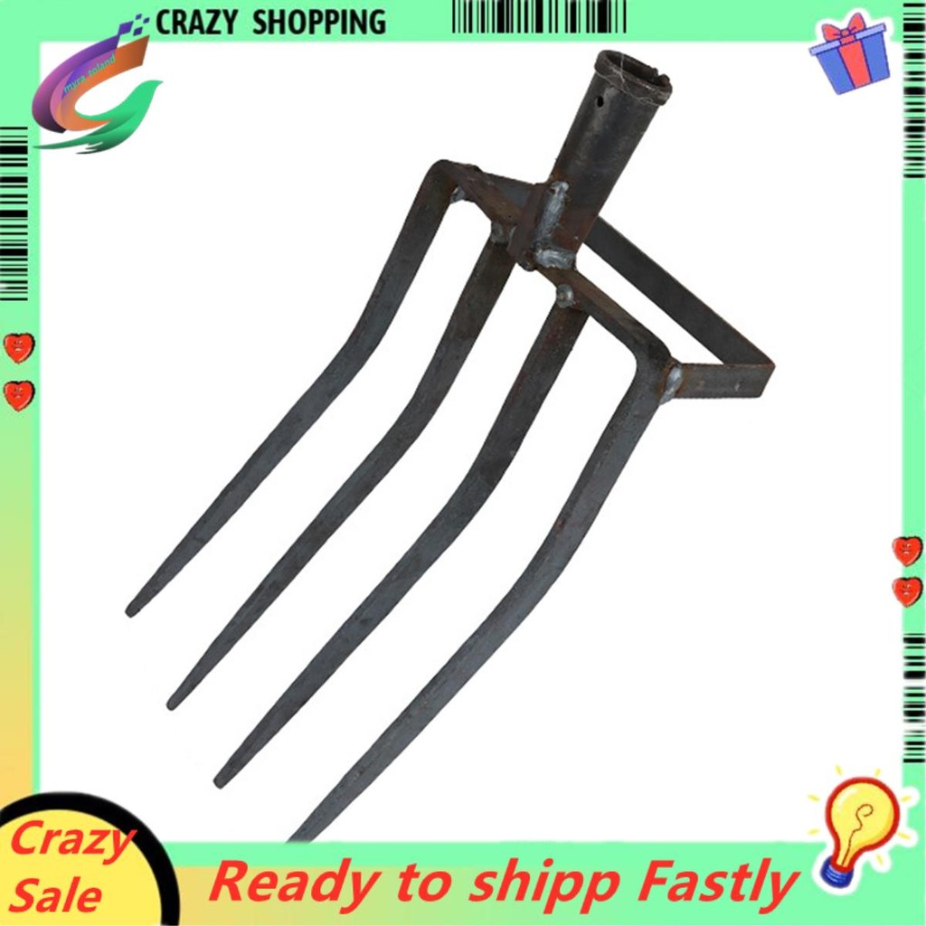 Gardening Pitchfork, Metal Large Fork Gardening Tool with 4 Gardening ...