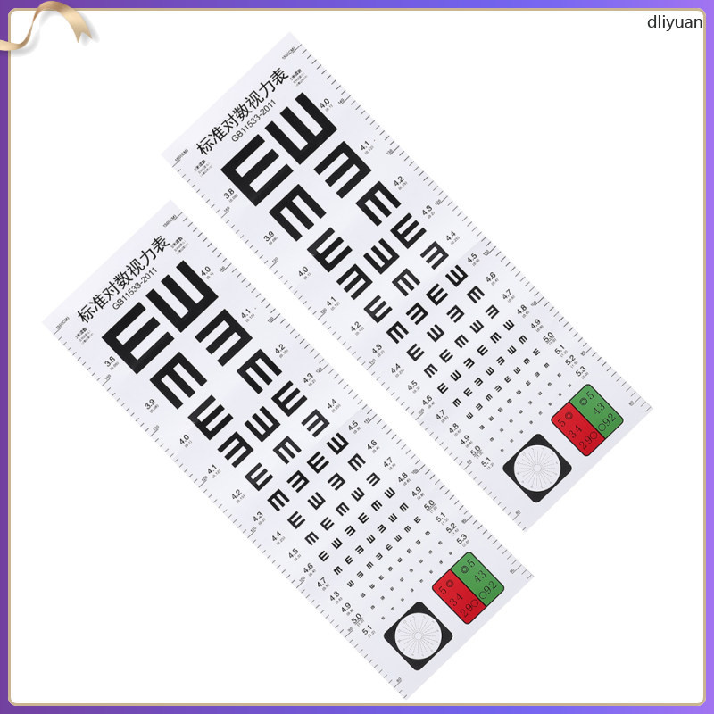 2 Pcs Tests Eye Chart Wall Decor Eyesight Visual Cartoon Charts ...