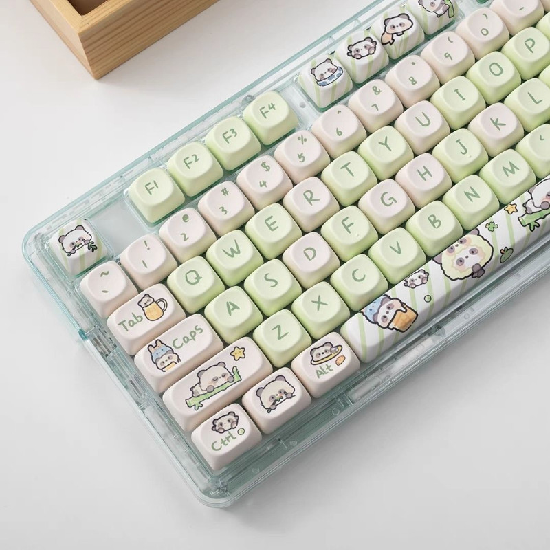 【PH STOCK】Tender Green Panda MOA Keycap PBT Height DYE-sublimation for ...