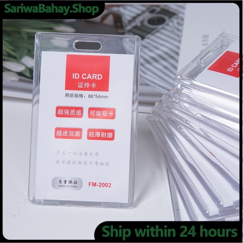 Acrylic Clear Card Holder ID Card Case Transparent Badge Protector ...