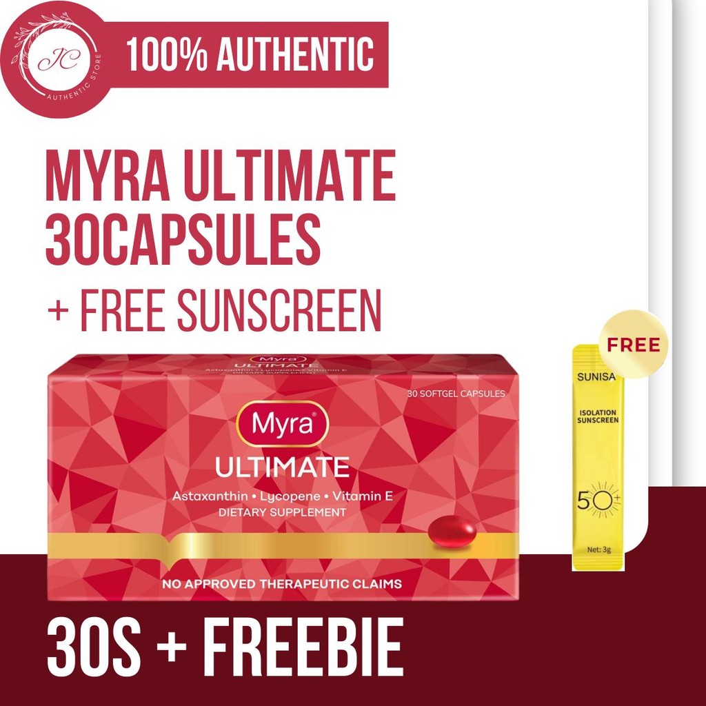 Myra Ultimate with Astaxanthin 30s Box with FREEBIE | Shopee Philippines