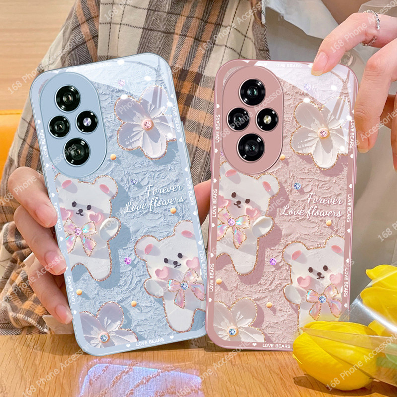 Honor 200 Case Honor 200 Pro Case Cartoon Cute Glitter Oil Painting ...