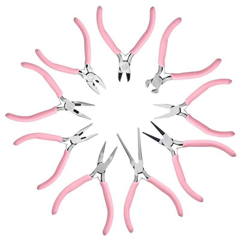 Handmade DIY pliers pink needle-nosed pliers beads multi-function round ...