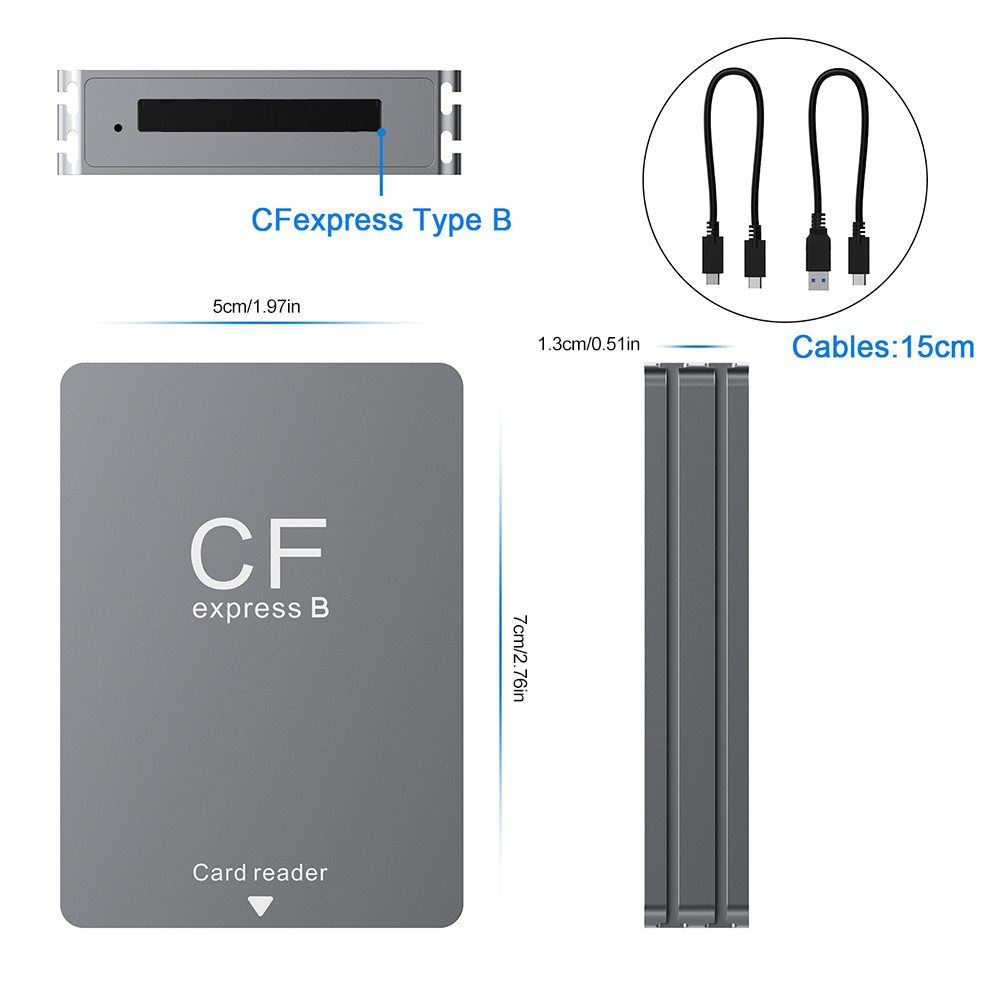 New CFexpress Type B Type A Card Reader USB3.2 Gen2 10Gbps Type C SD ...