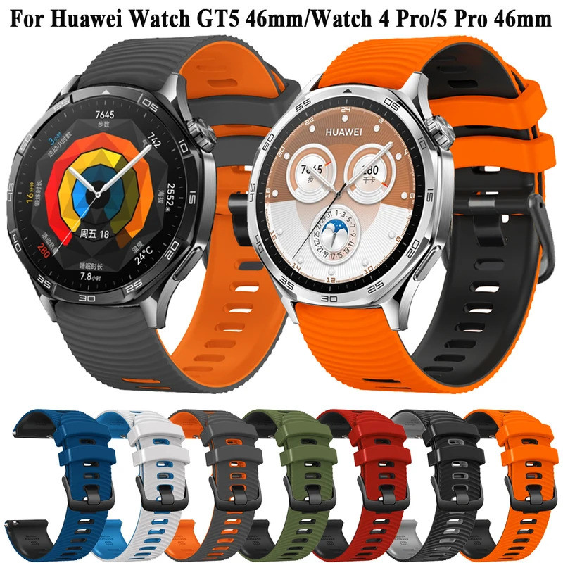 22mm Silicone Bracelet Watch Strap For Huawei Watch GT5 46mm 4 Pro GT3 ...