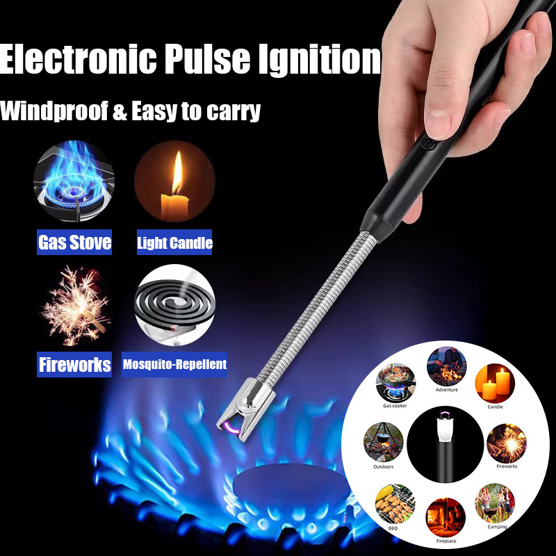 Portable Rechargeable Electric Pulse Ignition Candle Lighter Windproof ...