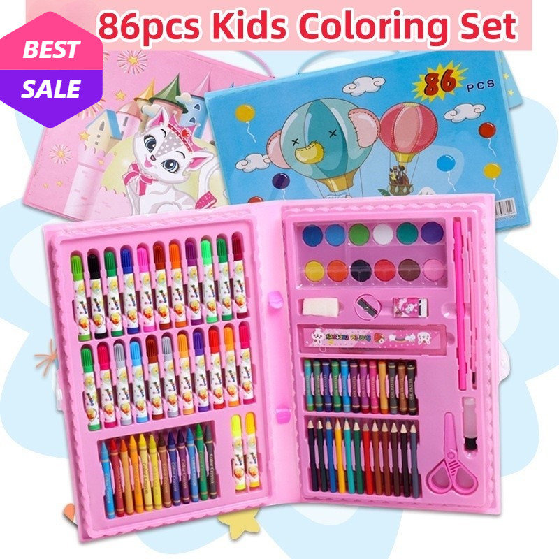 86pcs Kids Coloring Set Painting Water Color Crayon Drawing Sets Art ...