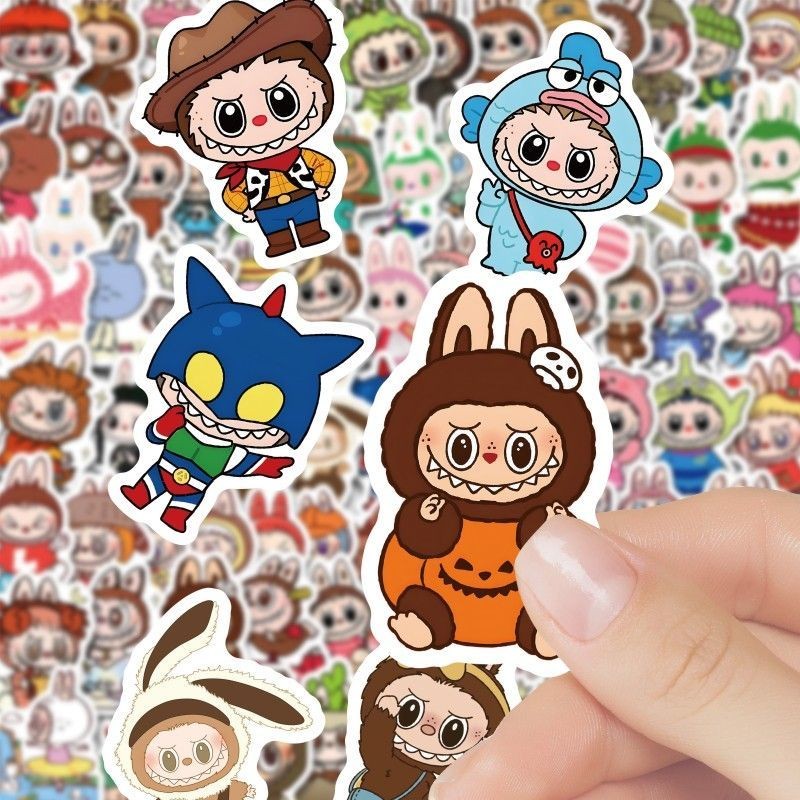 Labubu Cute Stickers Cartoon Labubu Labubu Two-Dimensional Handbook ...