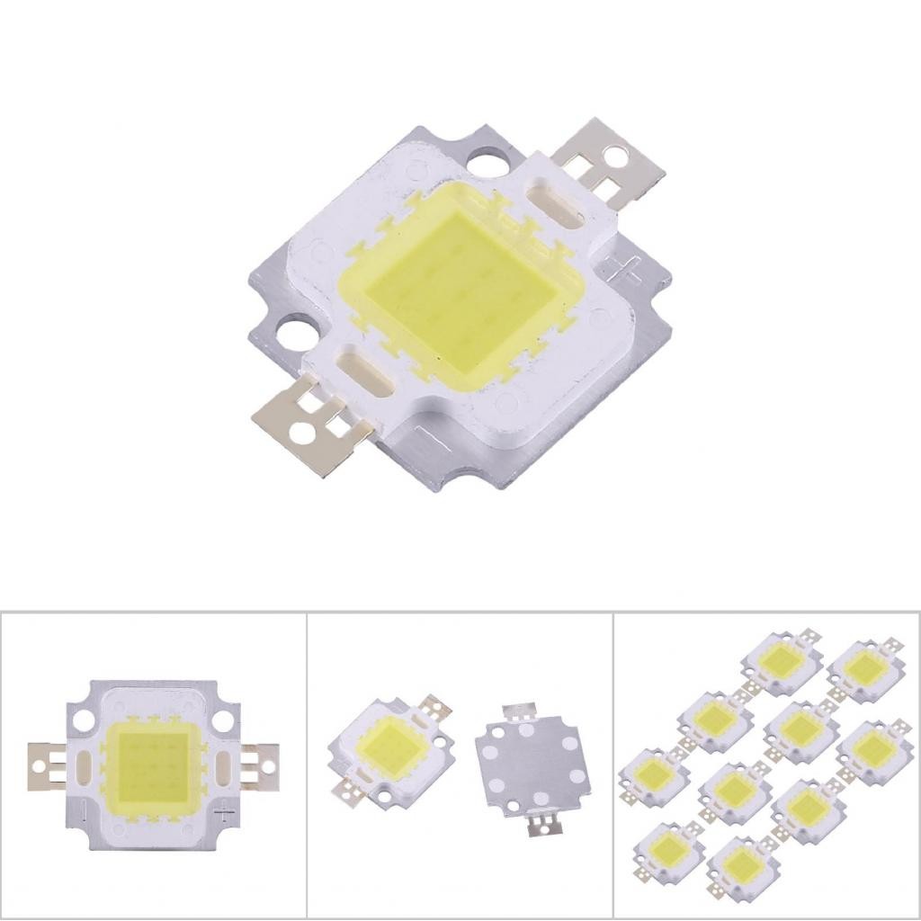 Bestchoices 10Pcs 10W LED Chip Warm/Cool White (3000-3500K/6000K-6500K / 400-450mA DC 9-12V 10 ...