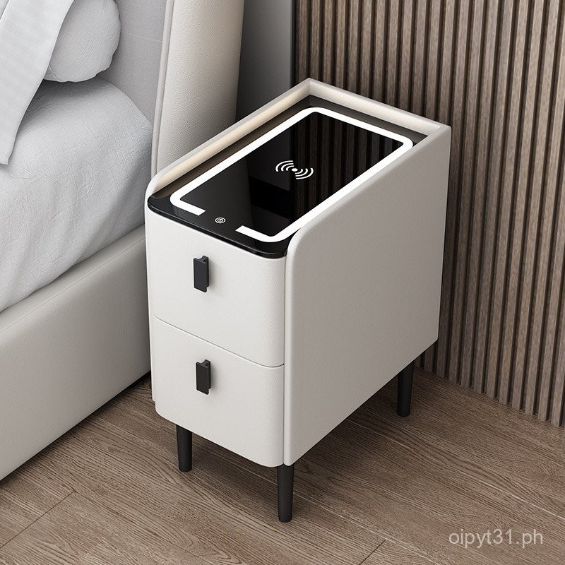 Solid Wood Bedside Table Intelligent Simple Storage Cabinet ins Wind ...