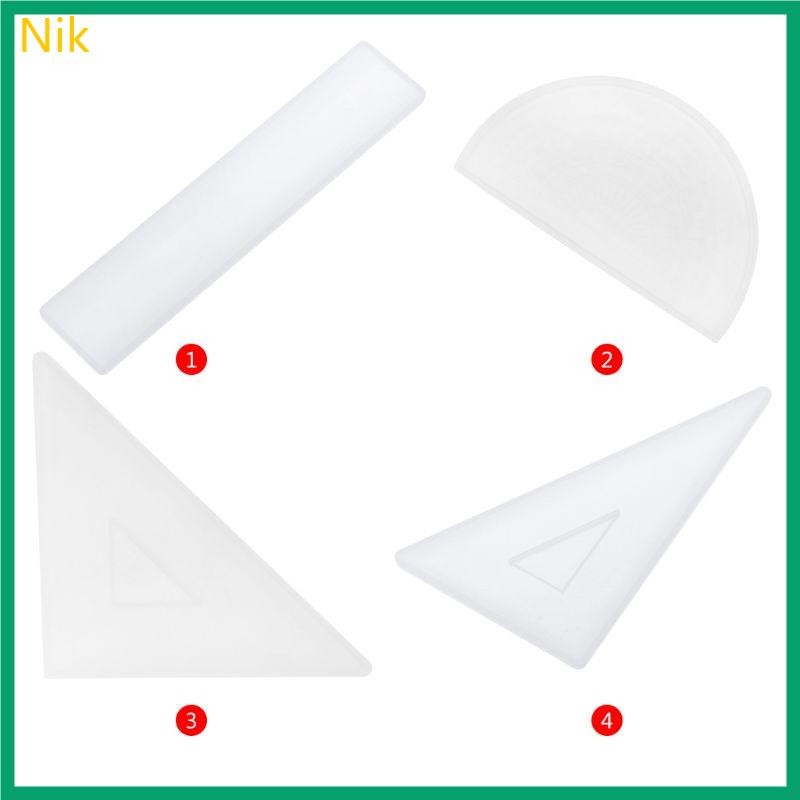 Niki 4 Shapes Silicone Resin Ruler Molds Kit Handmade Straignt Ruler ...