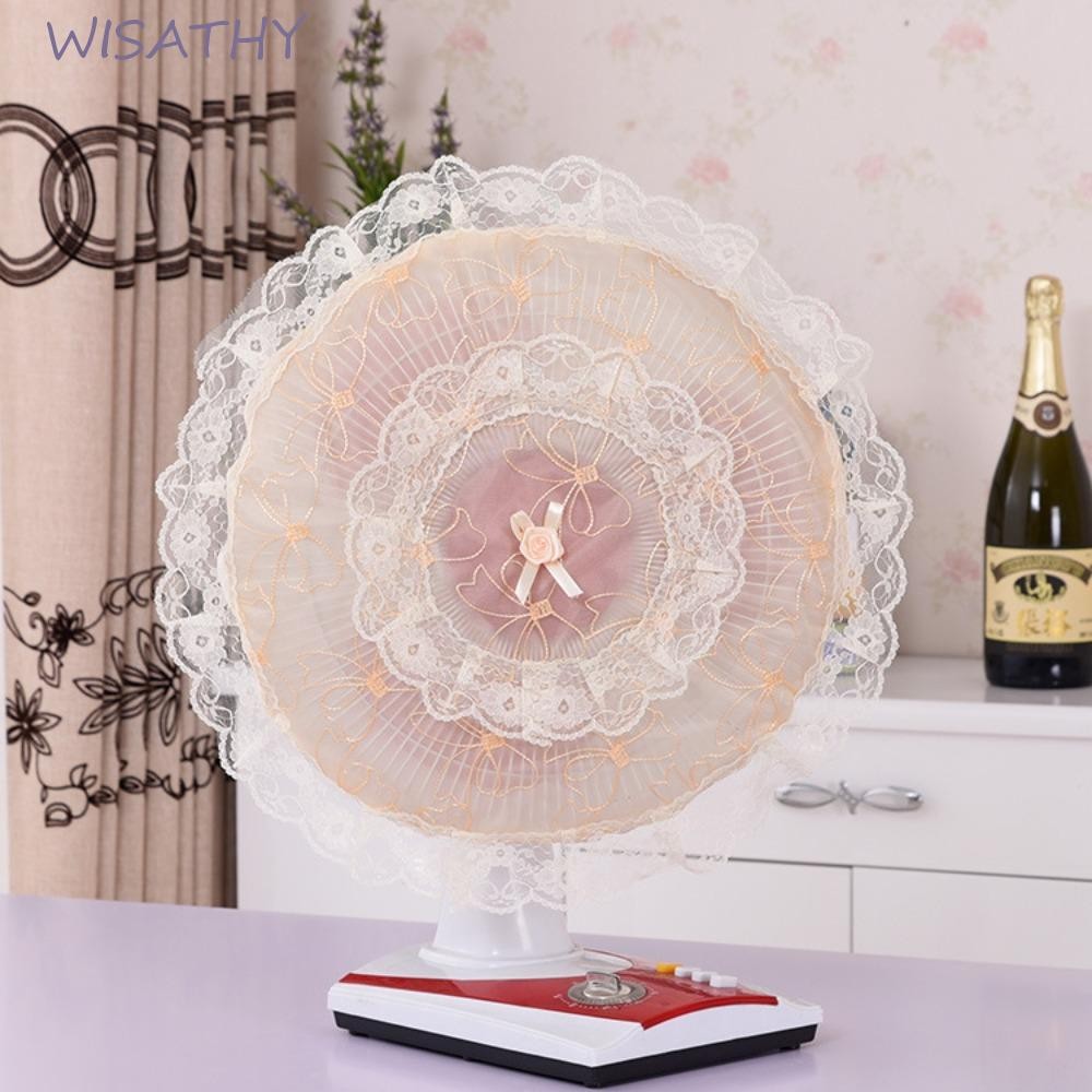 ELMER1 Lace Electric Fan Cover, Pastoral Style Round Fan Dust Cover ...