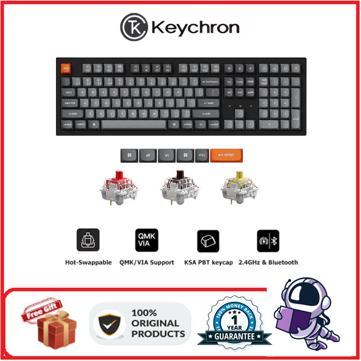 keychron K10 Max tri-mode Bluetooth wireless mechanical keyboard ...