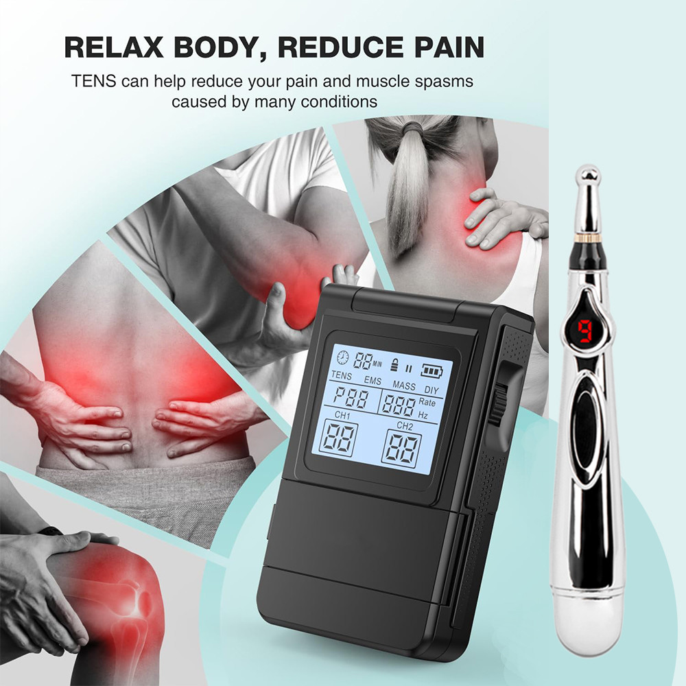 Portable EMS Acupuncture Massager TENS Unit Muscle Stimulator Machine ...