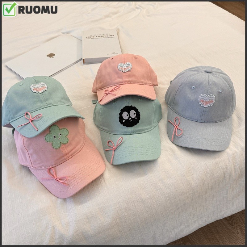 Ruomu 2024New Dongdaemun Dopamine Baseball Cap Peaked Cap Wide Brim Big ...
