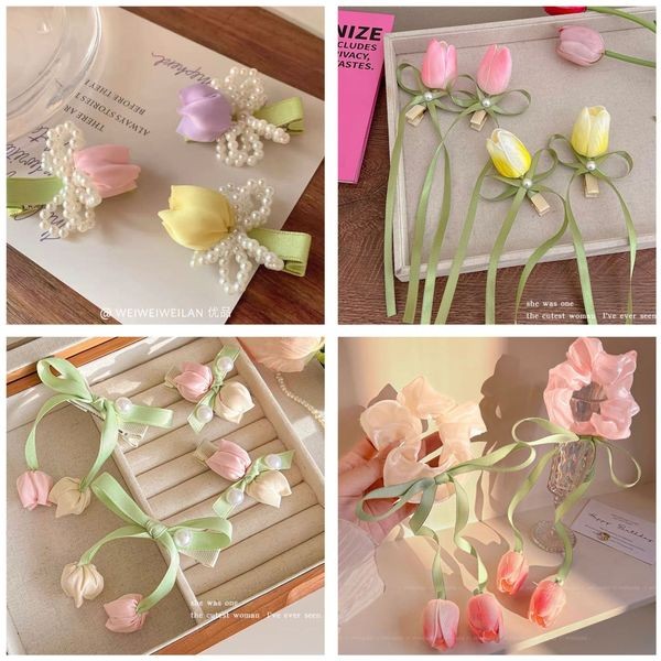 flower clip clamp for hair set flower Super fairy tulip streamer large ...