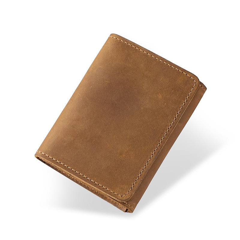 Crazy Horse Leather Card Holder Vintage Men Women Genuine Leather Bank ...