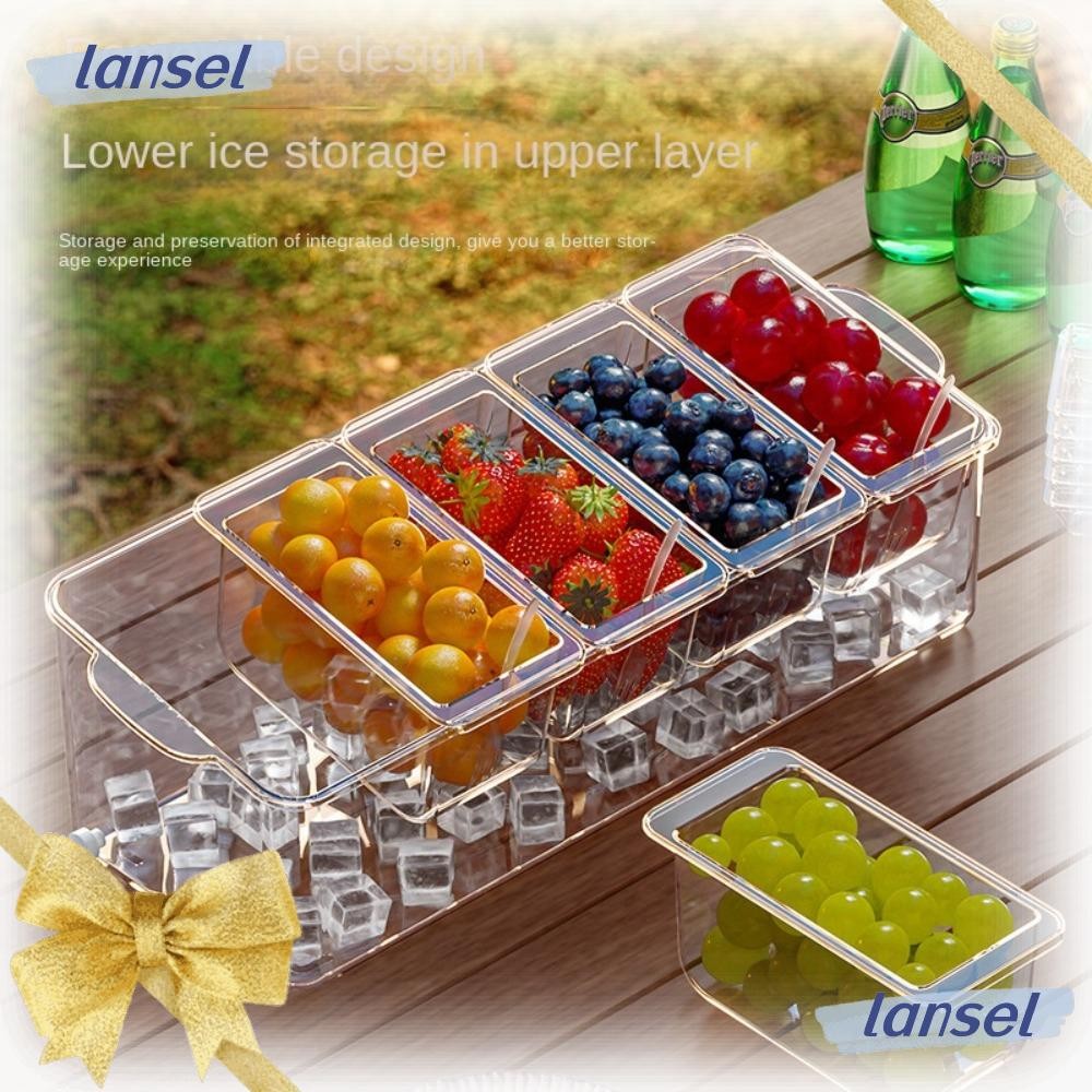 LANSEL Fresh Iced Box, Transparent Plastics Refrigerator Storage Box ...