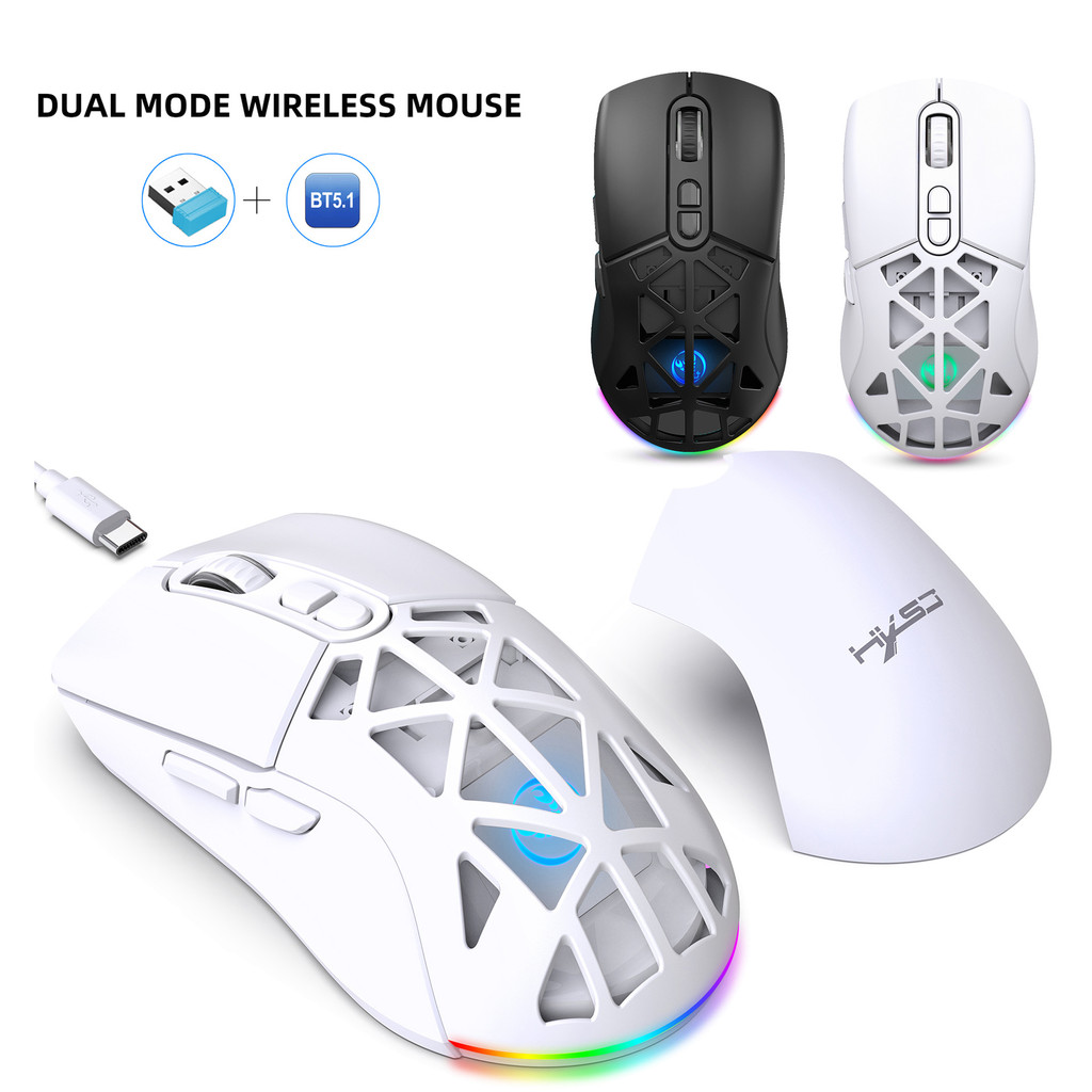 T26 Dual Mode Gaming Mouse, 2.4G+BT5.1 Wireless Mouse Gaming for Laptop ...