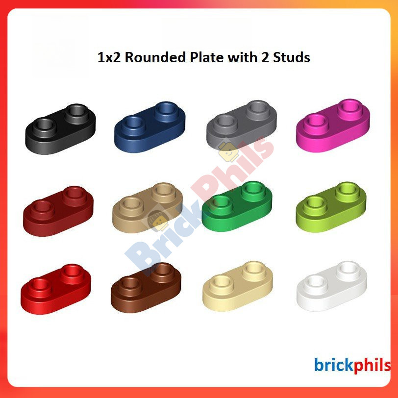 Brickphils Part 35480 - 1x2 Rounded Plate with 2 Studs | Shopee Philippines