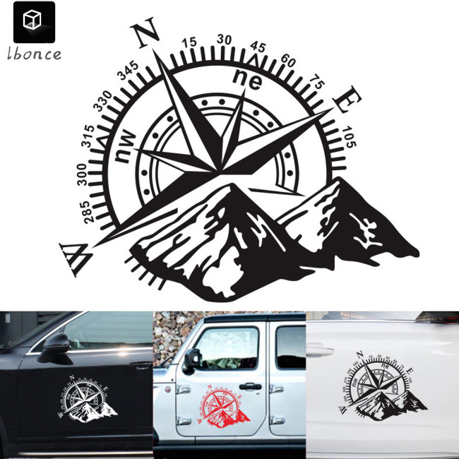 3D Car Sticker Compass Rose Navigate Mountain 4x4 Offroad Vinyl Sticker ...