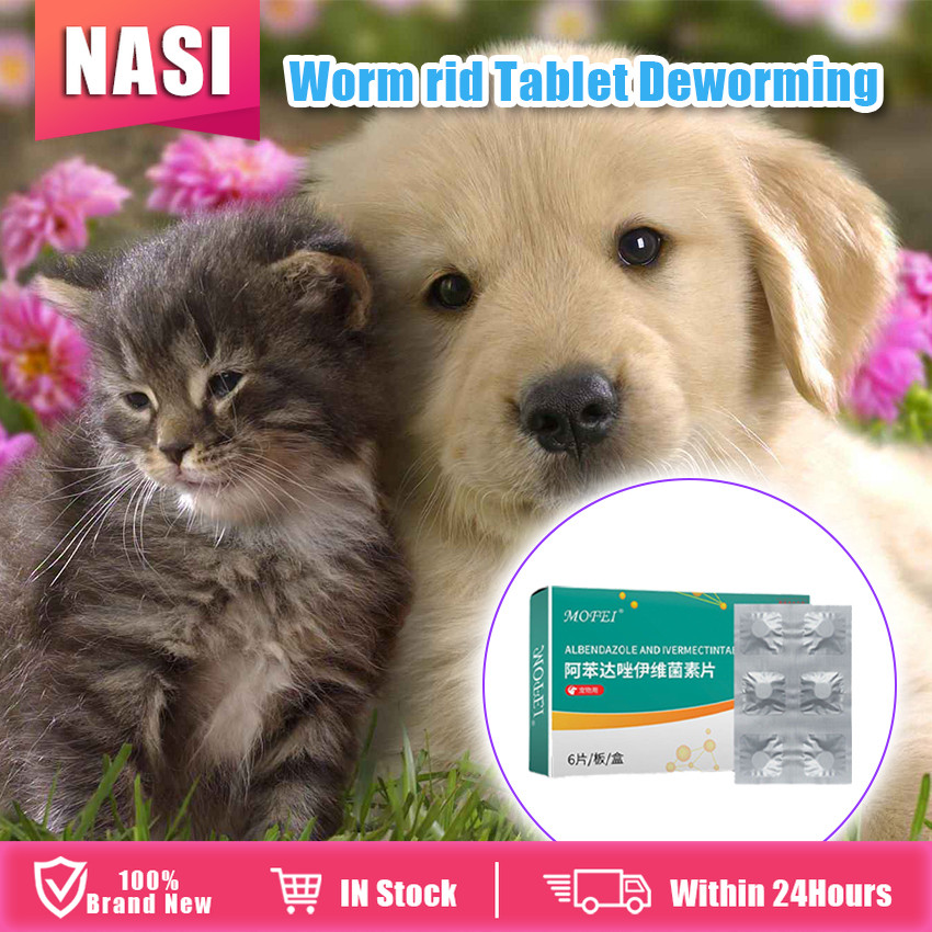 6Pc/Box Deworm Tablet Dewormer for Adult Dog Puppy Caniverm Deworming ...