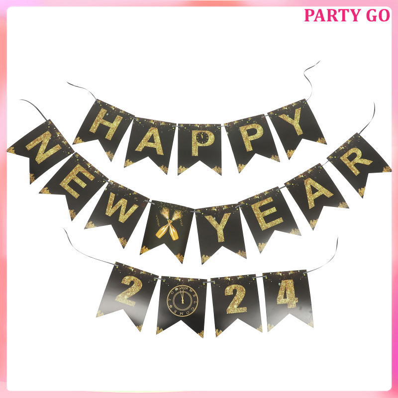 New Year Decorations Festive Decorative Banner 2024 Garland Fish Tail ...