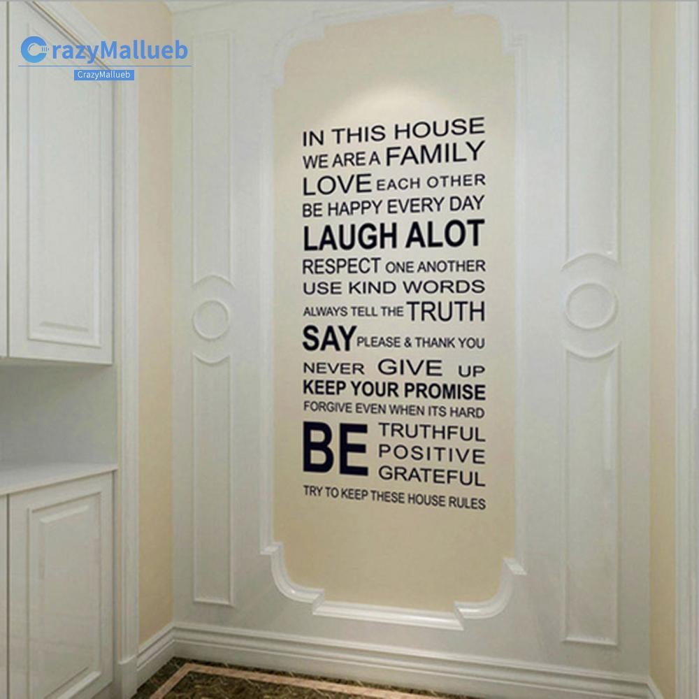 Family House Rules stickers wall Decal Removable Art Vinyl Decor Home ...
