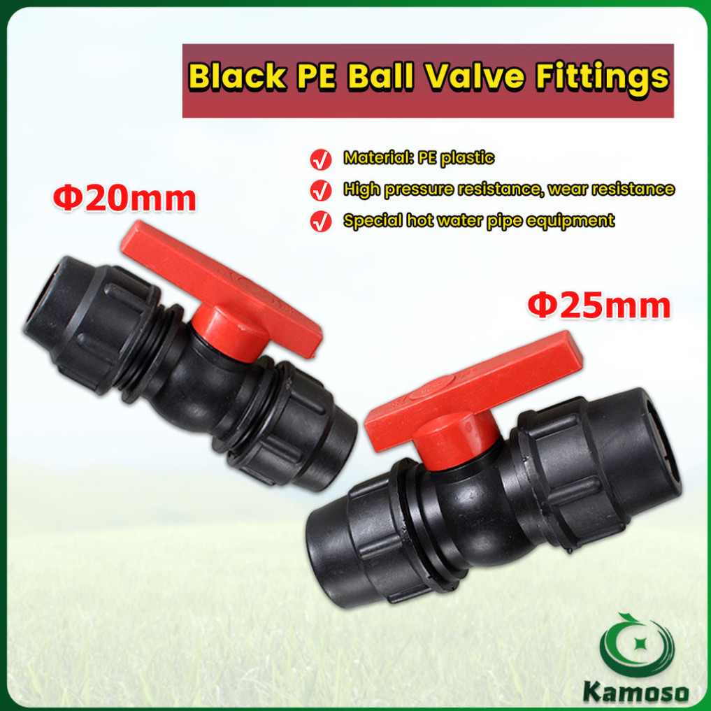 K.O. Black Pe Compression Ball Fittings Valve Water Pipes Stop Valve ...