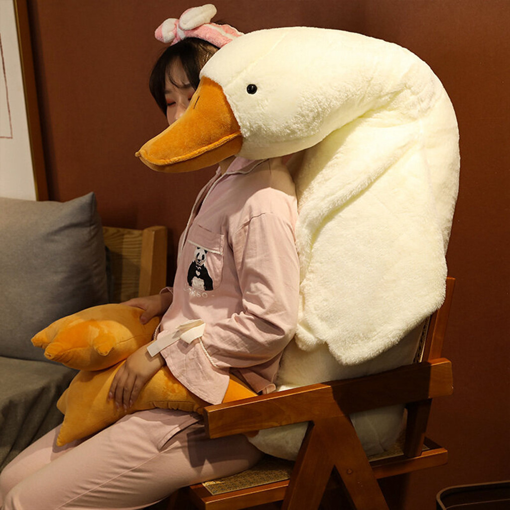 LFE 50/90CM Cute Duck Plush Toy Fluffy Sleep Pillow Kawaii Animal ...