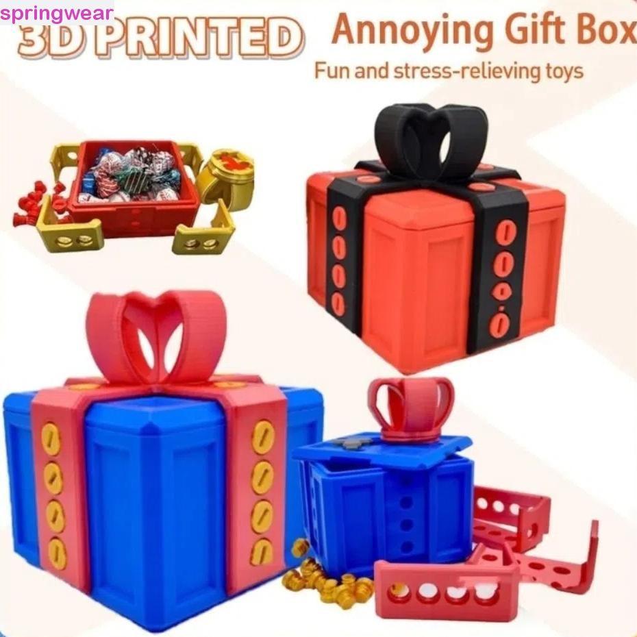 SPRINGWEAR Annoying Gift Box, 3D Printed with Screws Prank Storage Box ...