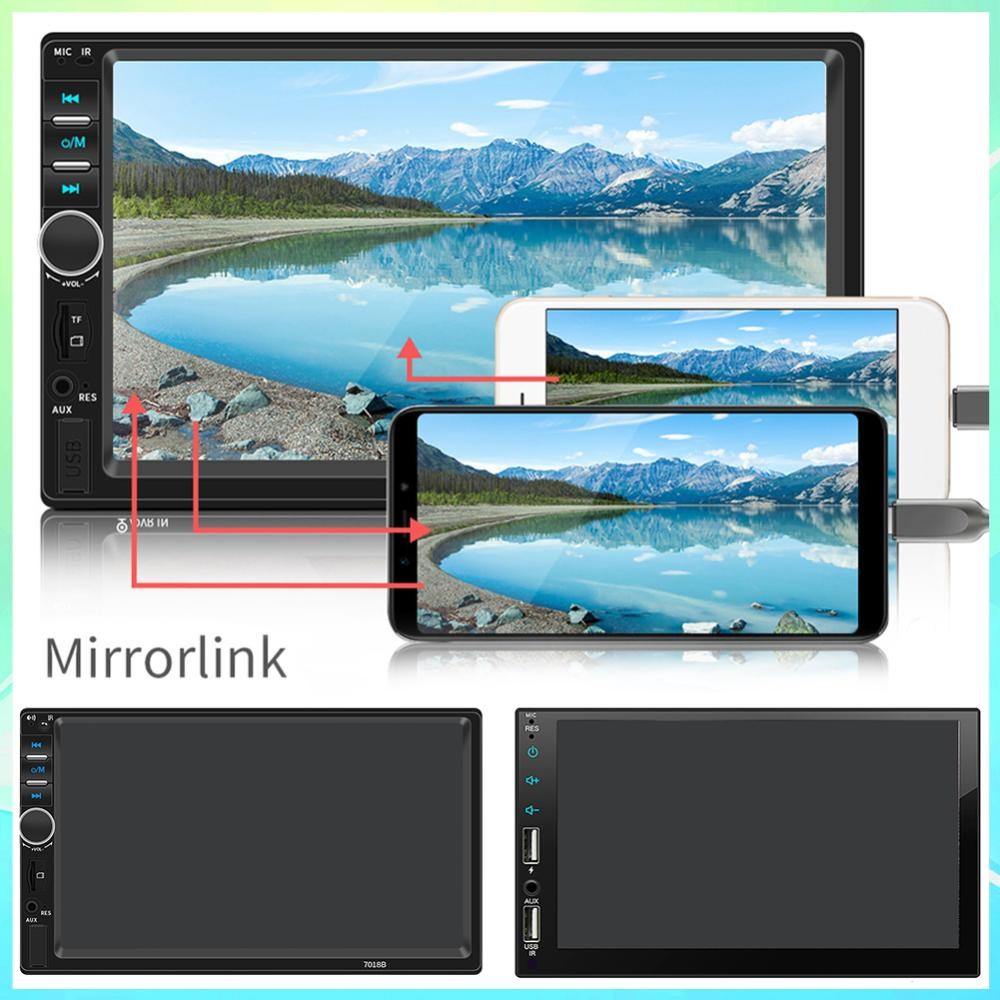 7 Inch Audio System Head Unit 7 Color Lighting FM Receiver Audio Stereo ...