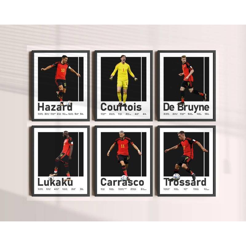 Belgian Footballers Posters Kevin De Bruyne Eden Hazard Courtois ...