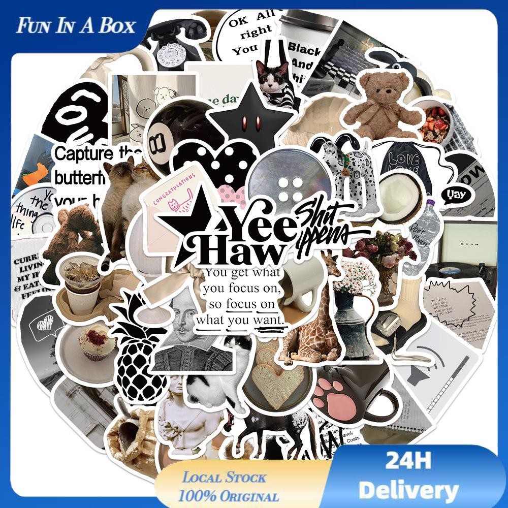 50pcs Vintage Sticker Pack Waterproof Stickers DIY for Aquaflask Water ...