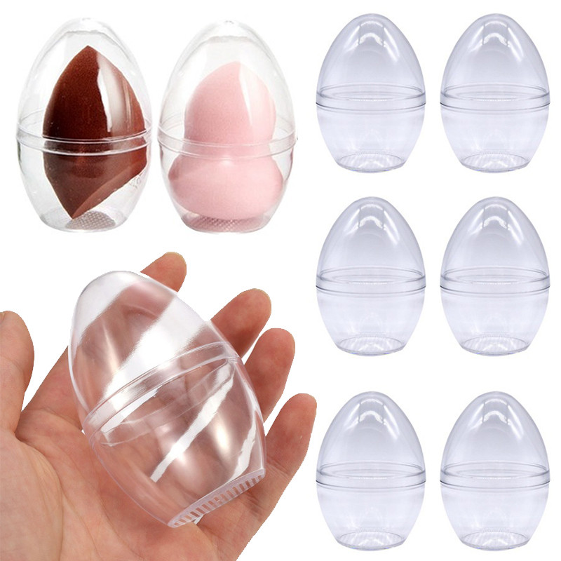 Cosmetic Makeup Puff Holder Rack Empty Transparent Puff Drying Box ...