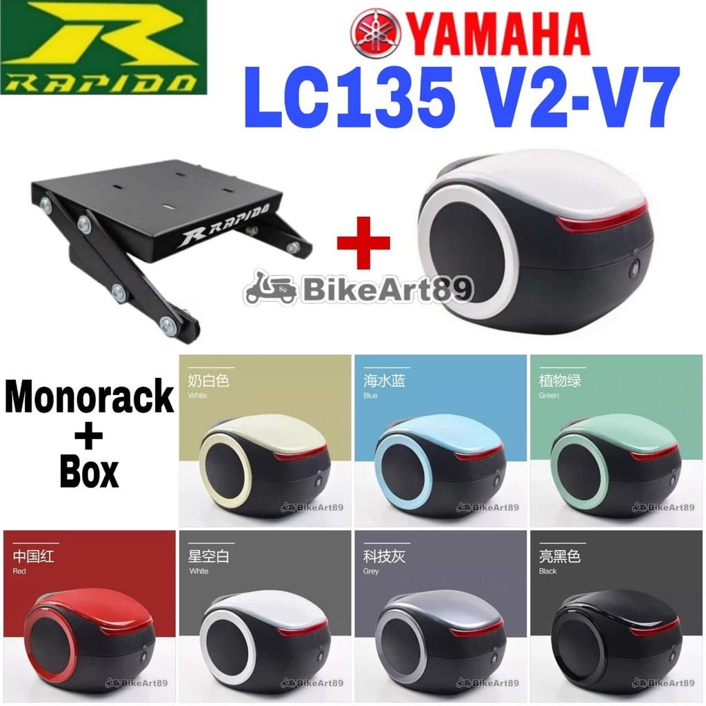 Rapido Monorack Yamaha LC135 V2-V7 Combo Set with Top Box Alien ABS ...