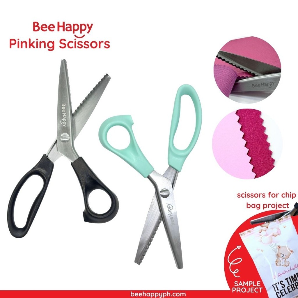 Bee Happy Pinking Scissors for Papers and Fabric (Zigzag Scissors 5mm ...