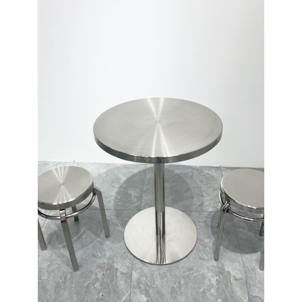 Modern Minimalist Home Small Apartment Stainless Steel Dining Table ...