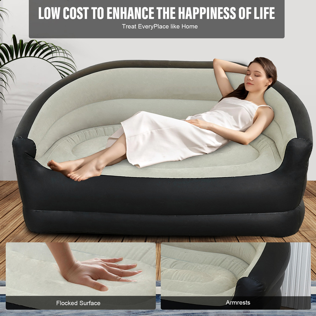 Double Outdoor Inflatable Sofa Air Sofa Bed & Air Pump for Living ...