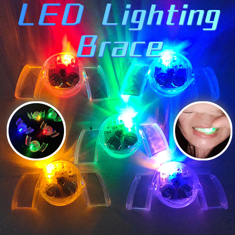 LED Lighting Brace Glow-in-the-dark Dentures Halloween Decorations ...