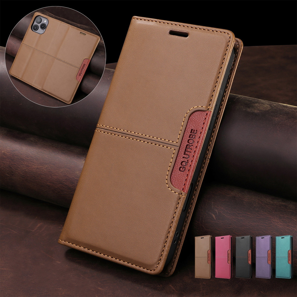 Flip Case for iPhone 16e 16 15 14 Plus 13 12 11 Pro Max Splice Color PU ...