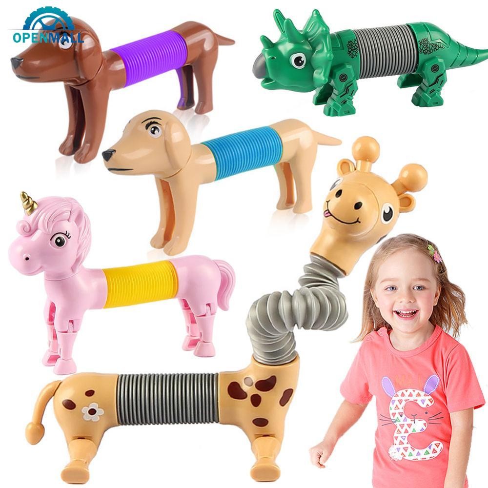 OPENMALL 3D Novelty Pop Tube Spring Dog Alpaca Unicorn Giraffe Stress ...
