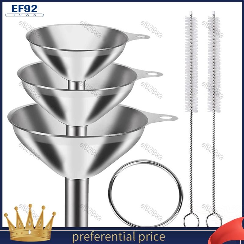 【ef92l9wa】3Pcs Stainless Steel Mini Kitchen Funnel Set Funnels for ...