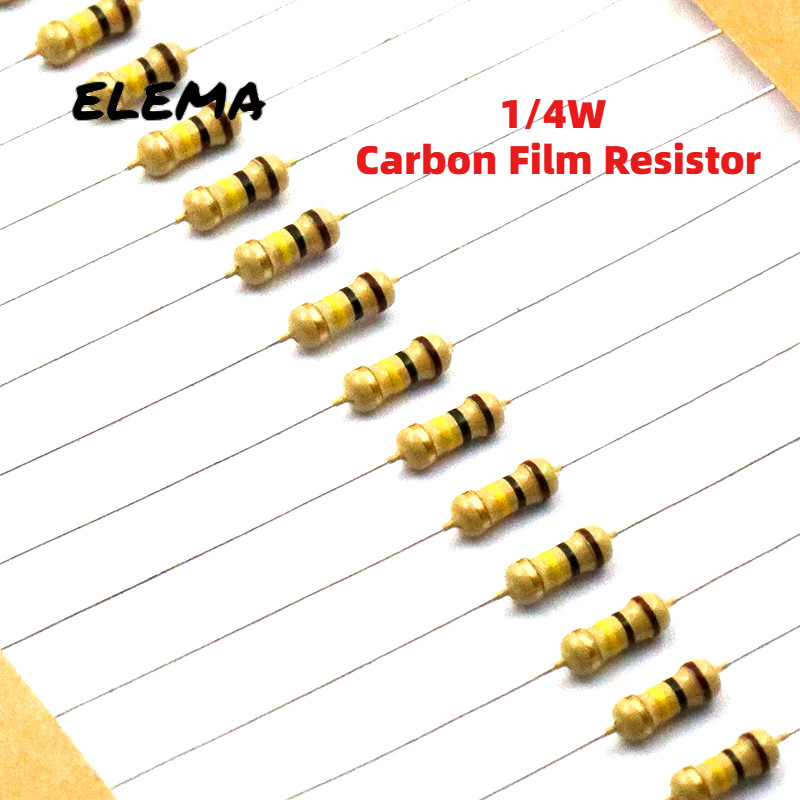 1/4W Carbon Film Resistor 1R~200K 0.25W 5% Color Ring Resistance 100 120 1K 1.5K 10K 20K 100K ...