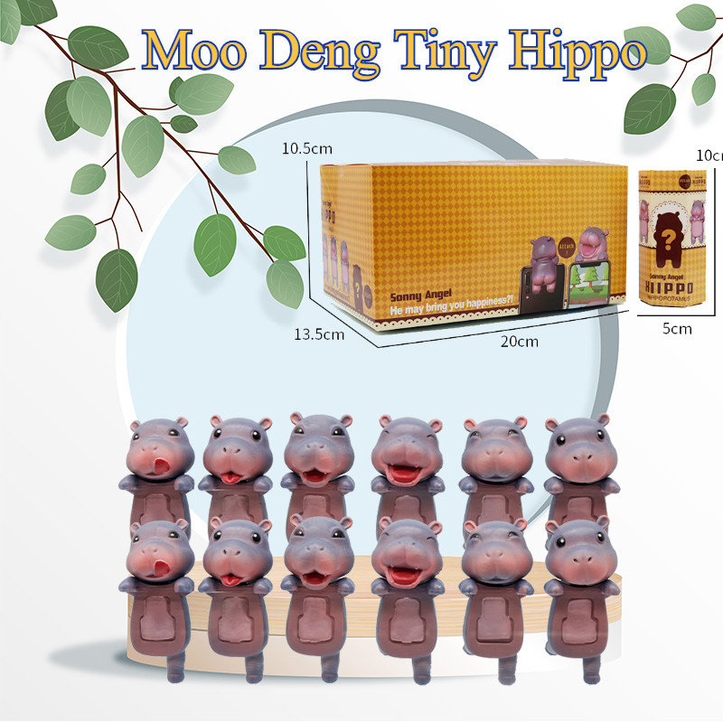Action Figure Moo Deng Tiny Hippo Hippers Phone Moo Deng HippoToys ...