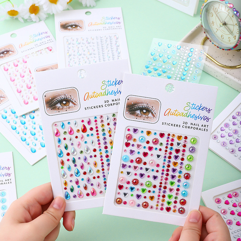 Water Drop Tear Love Face Diamond Sticker Paper DIY Creative Makeup ...