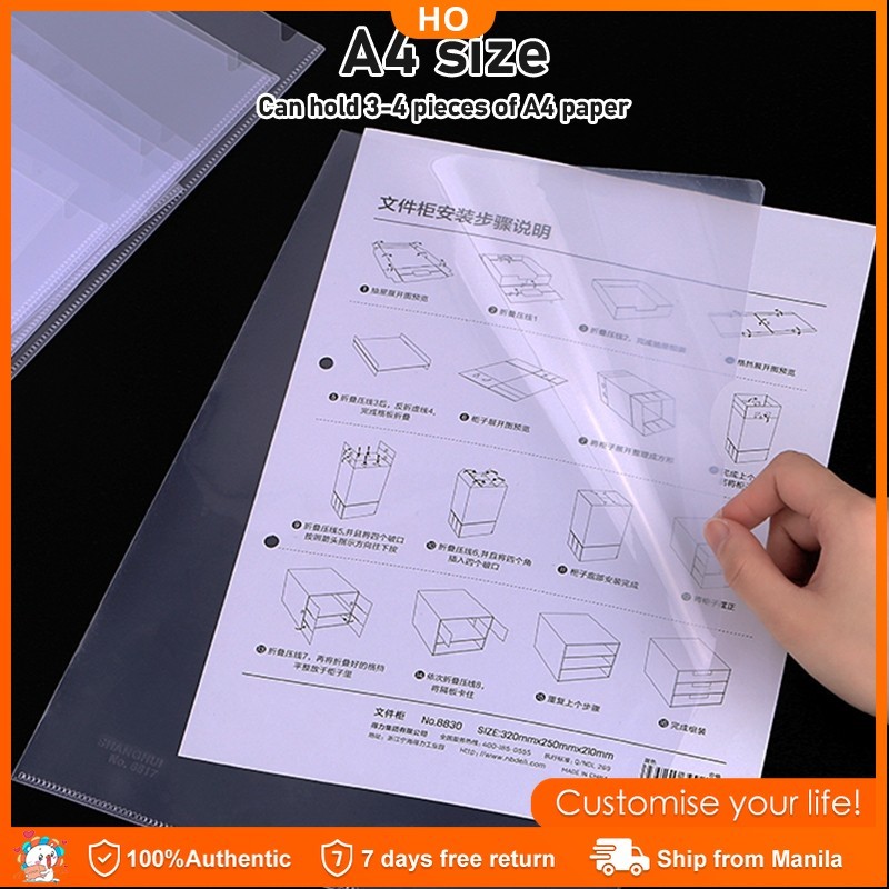 30PCS Wholesale L Type Folder Clear Transparent A4 Long Plastic Folder ...
