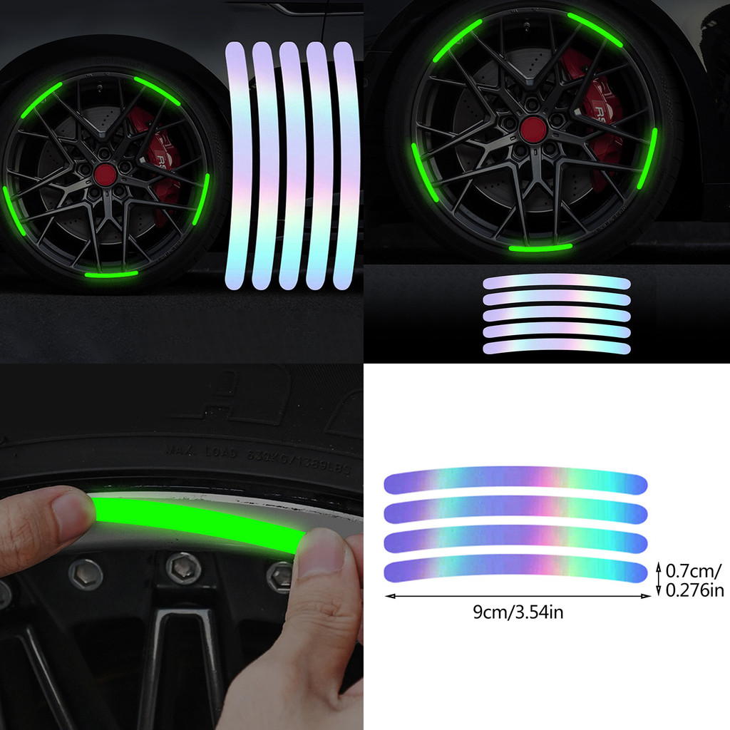 20 Pcs/set Cool Laser Tire Strip Anti-slip Wear-resistant Night ...