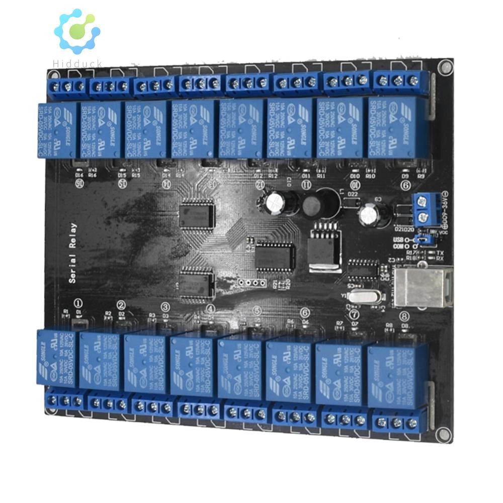 DC 7V-38V 16 Channel 16 CH Serial Relay Module 10A 250V Max Load USB ...
